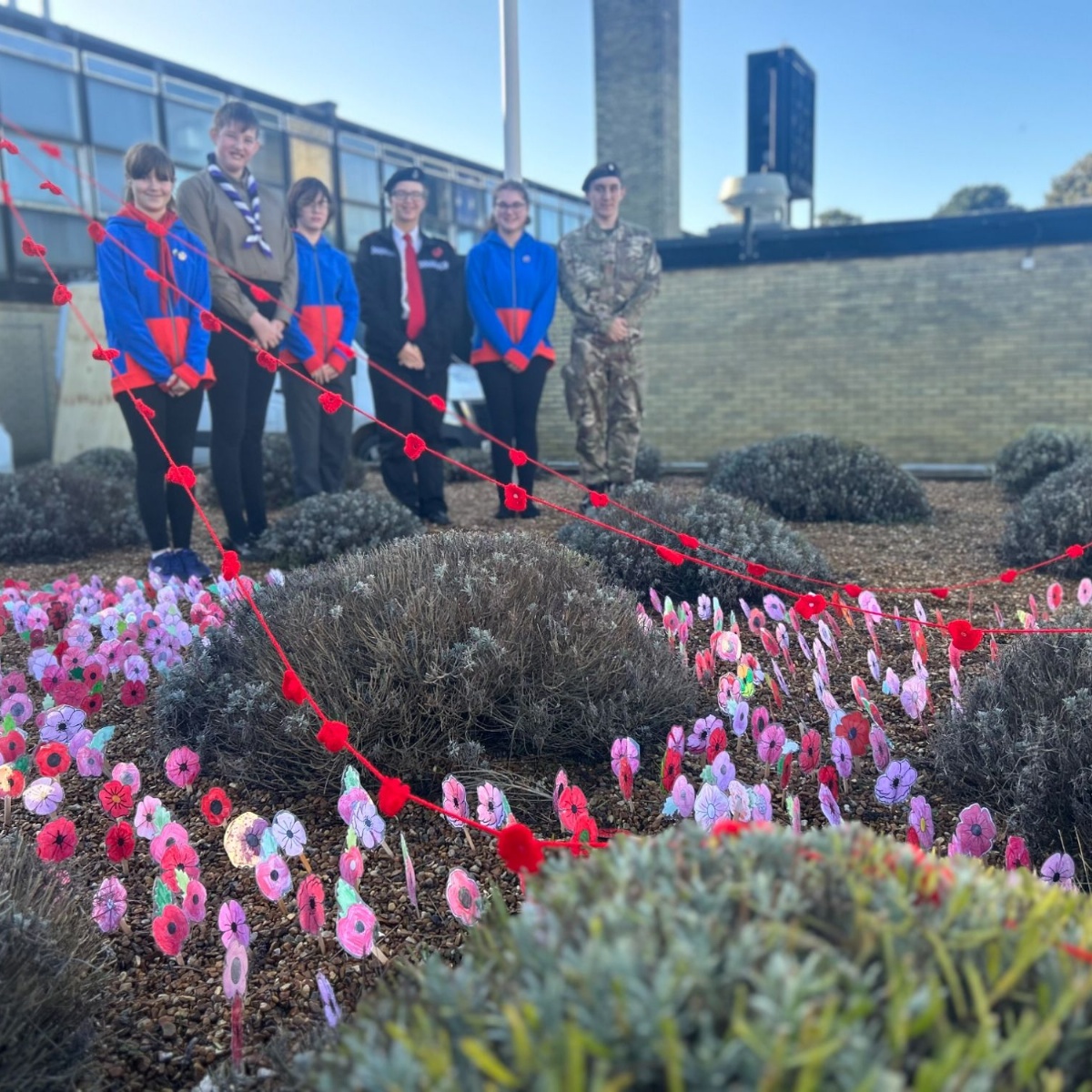 Smithdon High School - Poppy memorial at Smithdon